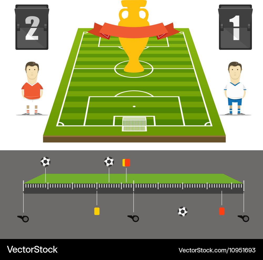 Soccer match statistics template flat design Vector Image