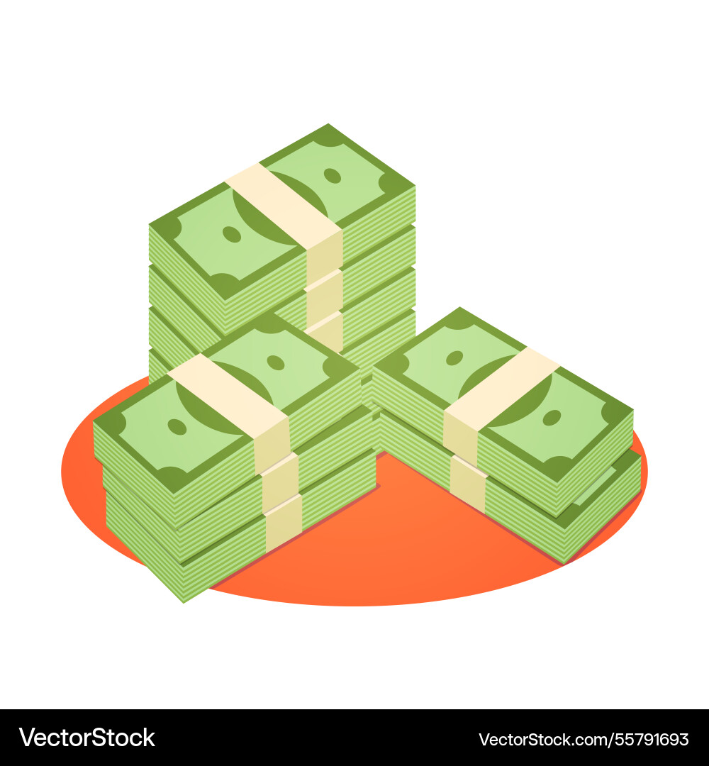 Stacked money Royalty Free Vector Image - VectorStock