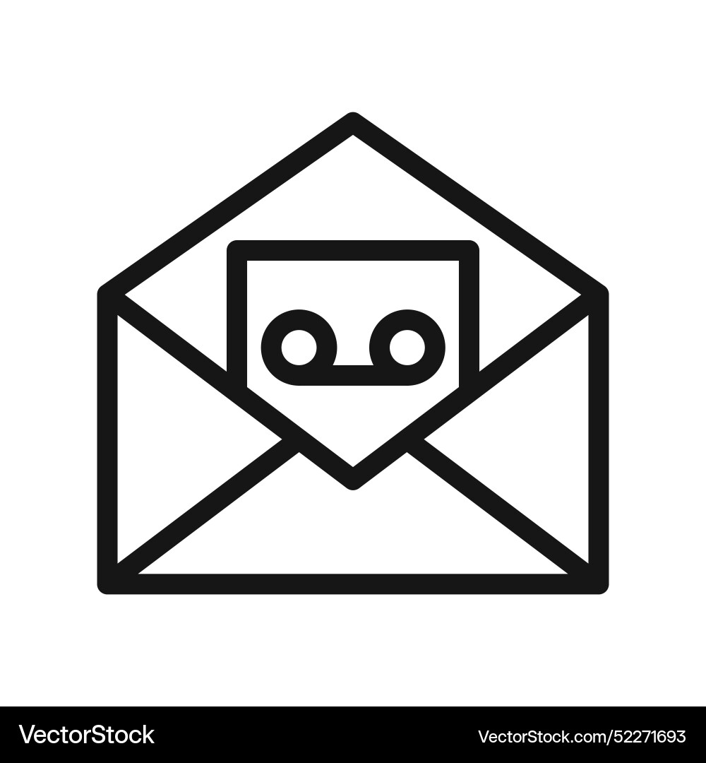 Voicemail icon black line art logo Royalty Free Vector Image