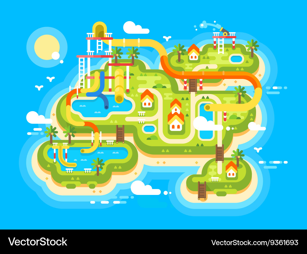 Water Park Plan Royalty Free Vector Image - VectorStock