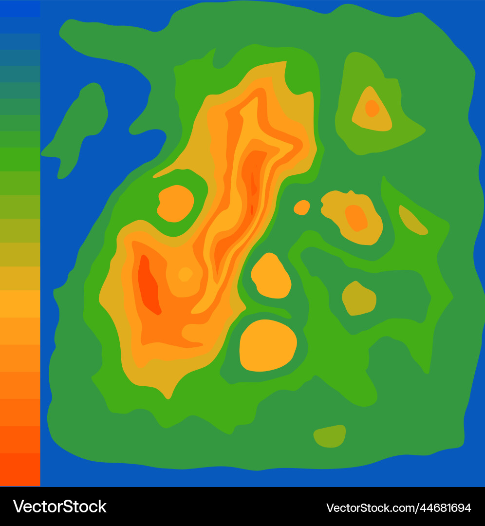 Abstract heating map with scale frame Royalty Free Vector