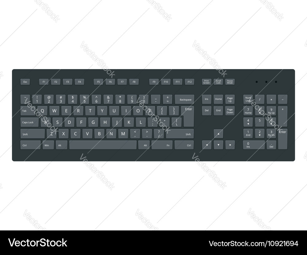 Black Laptop Keyboard Template Royalty Free Vector Image