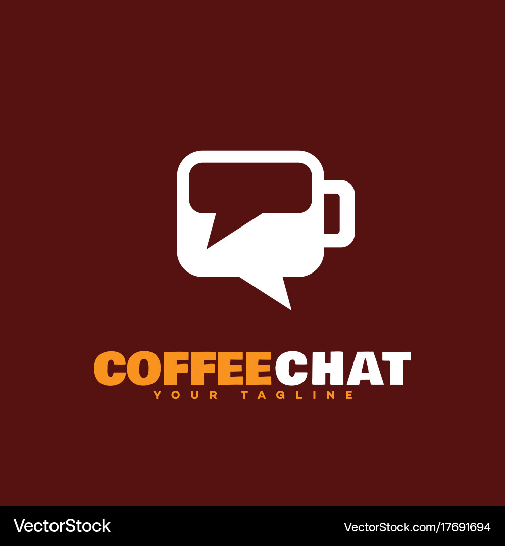 Coffee chat logo Royalty Free Vector Image - VectorStock