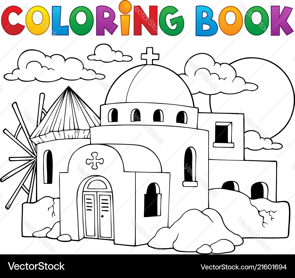 Coloring book greek theme 2 Royalty Free Vector Image