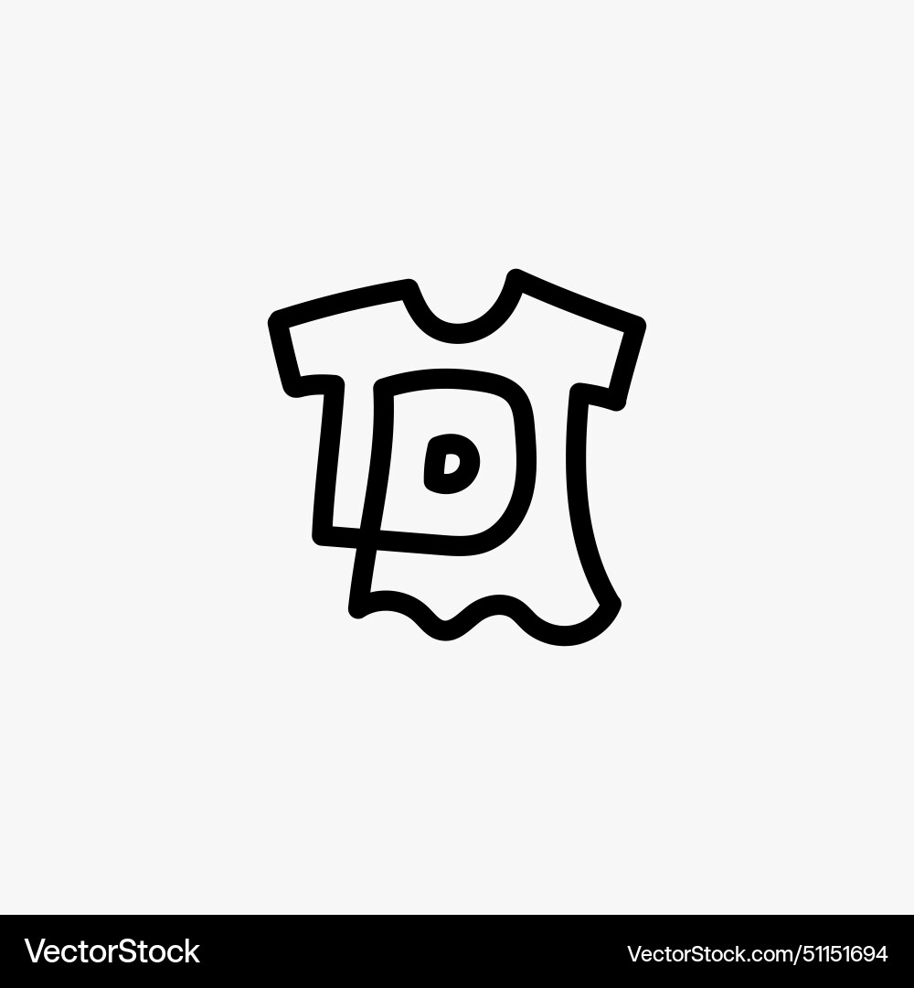 D letter kid tee tshirt apparel clothing monogram Vector Image