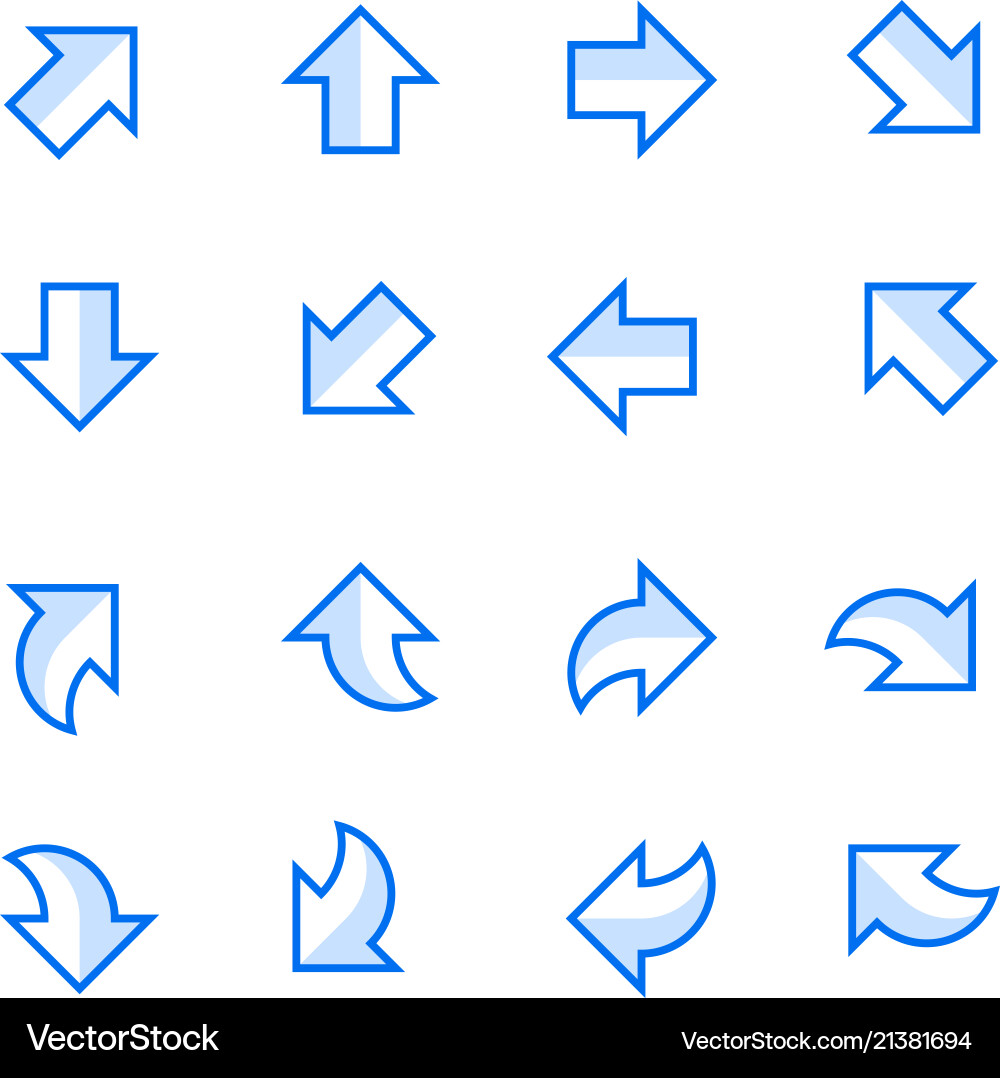 Directional Arrow Collection Royalty Free Vector Image