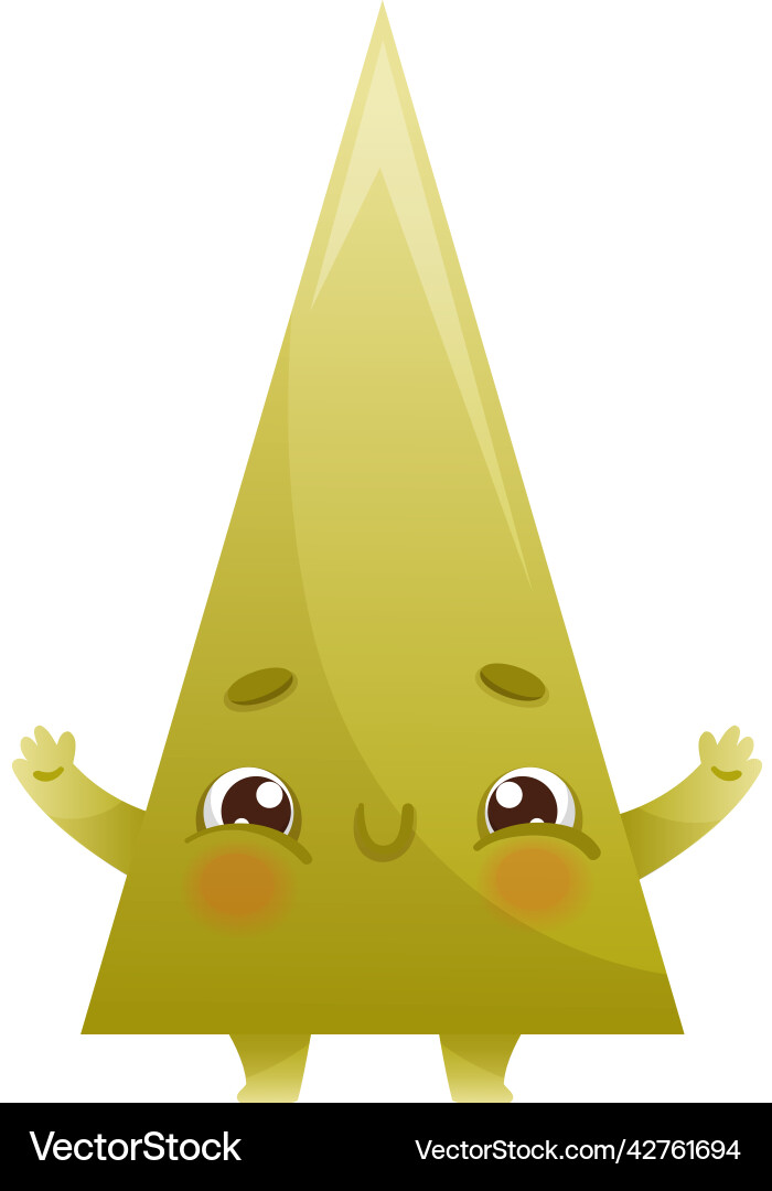 Funny green triangle as geometric shape character Vector Image