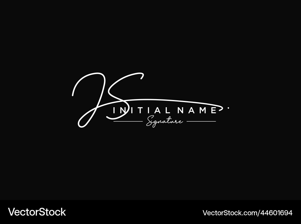 Initial js signature logo template hand drawn Vector Image