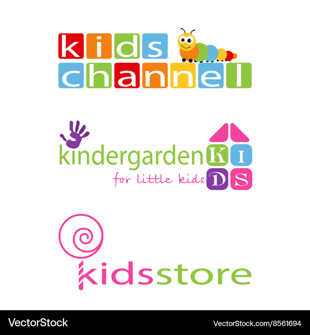 Kids places logo template Royalty Free Vector Image