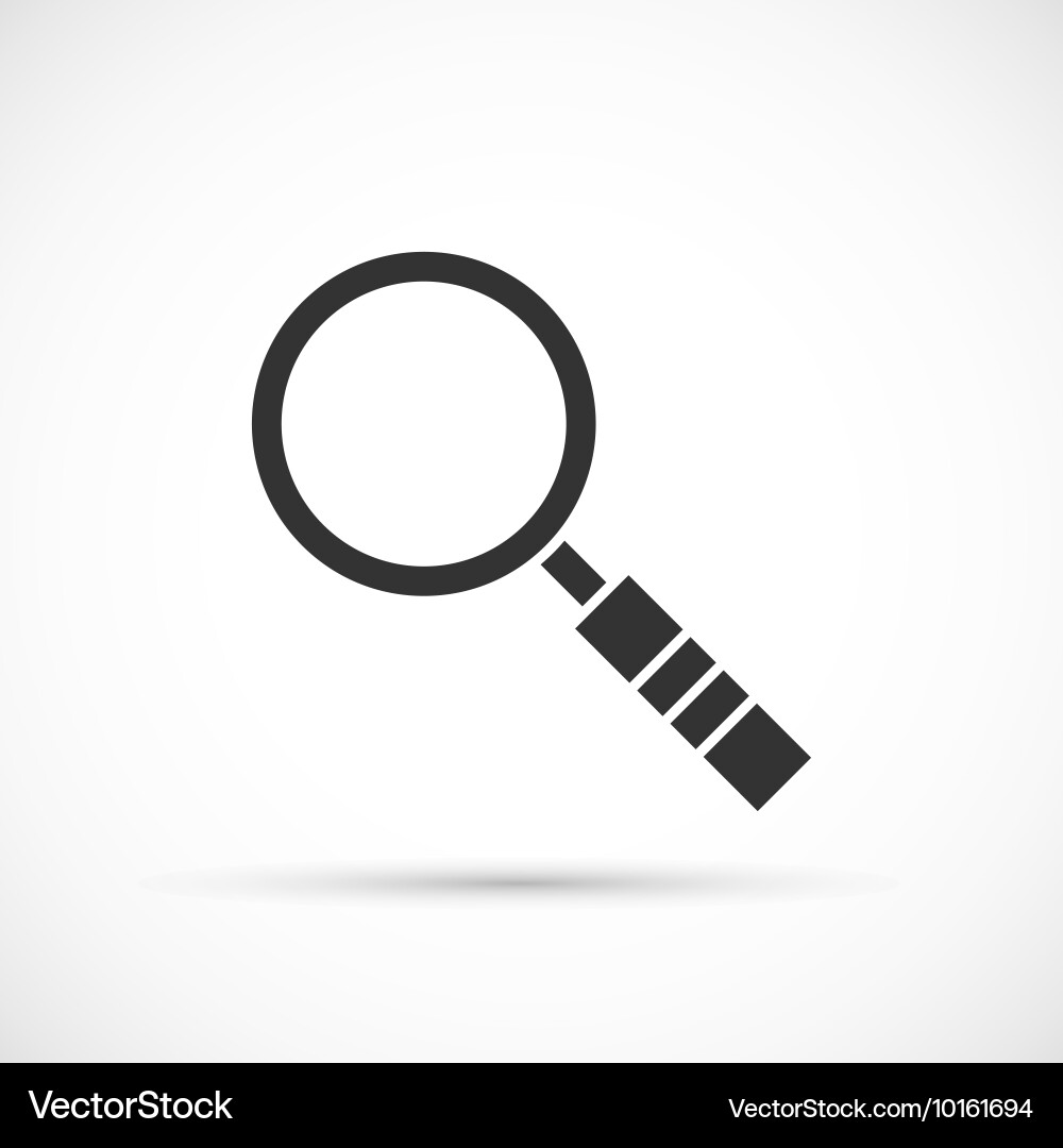 Magnifier icon on white background Royalty Free Vector Image
