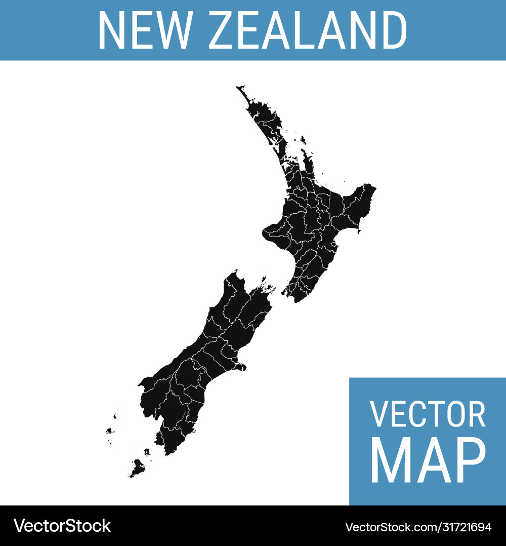 New zealand map with title Royalty Free Vector Image