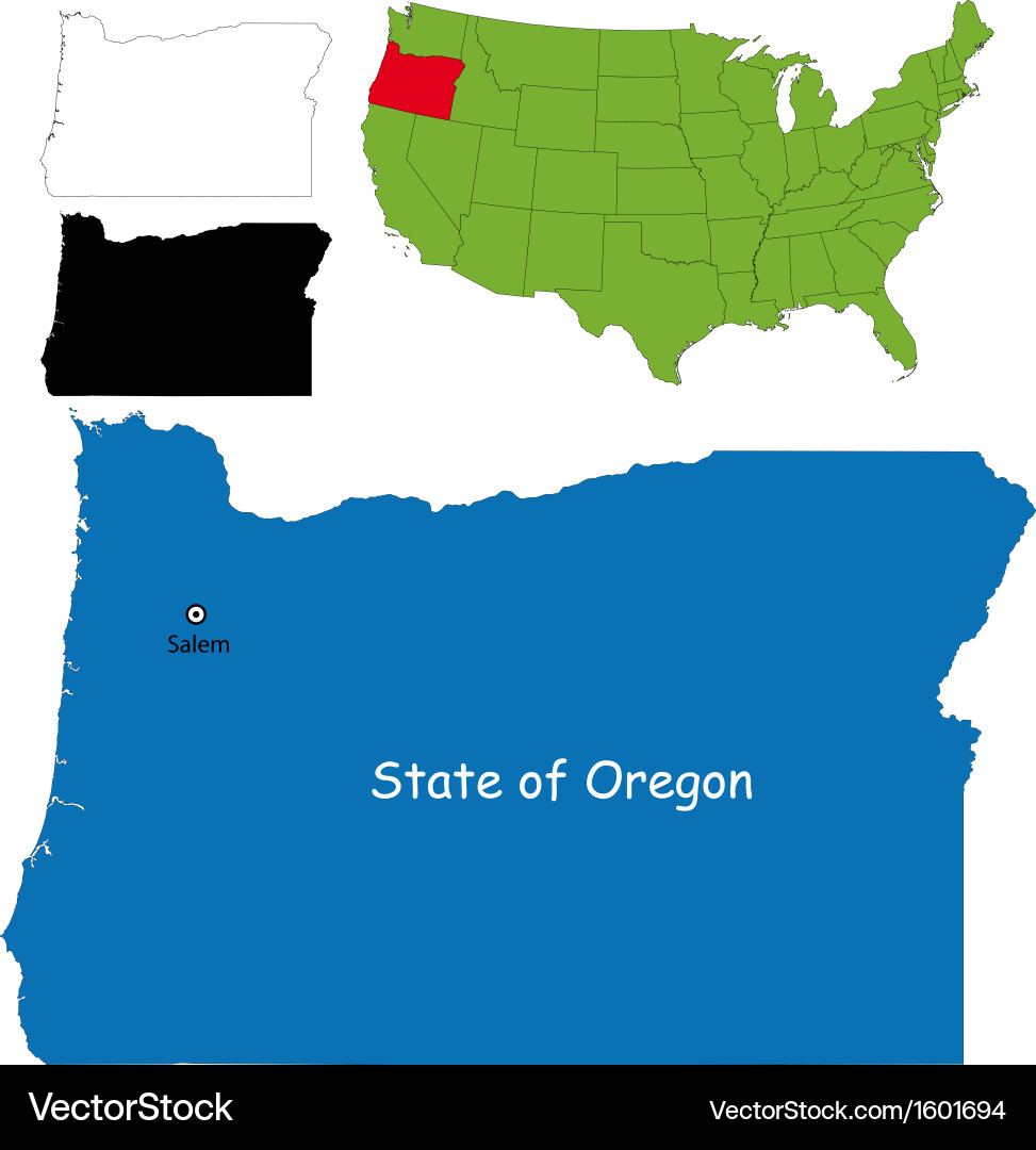 Oregon map Royalty Free Vector Image - VectorStock