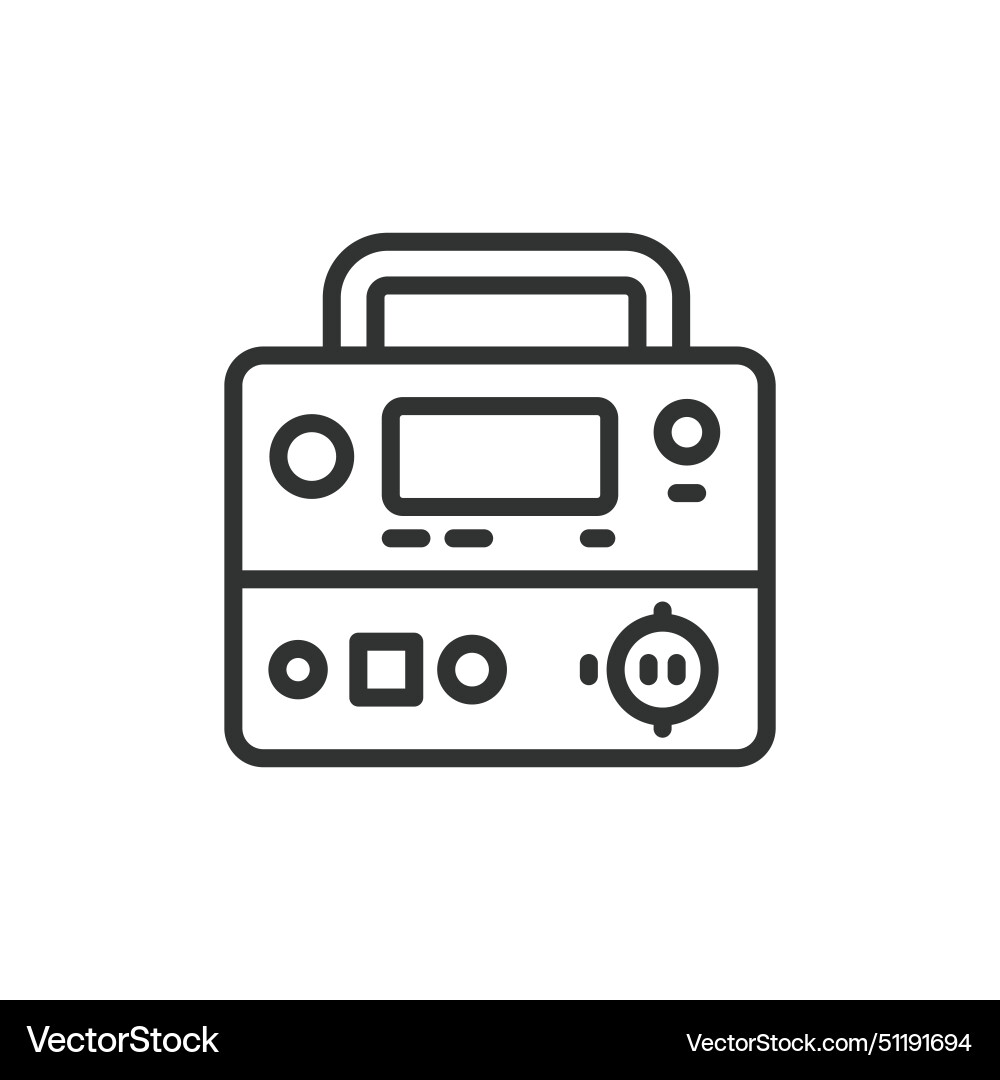 Portable power station in line design Royalty Free Vector