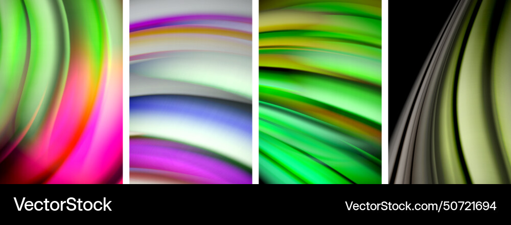 Rainbow style fluid color wave line background Vector Image