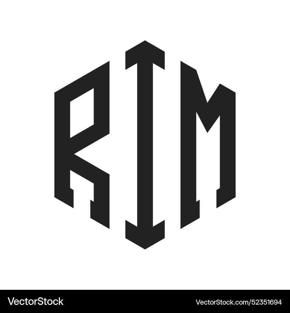 Rim logo design initial letter monogram Royalty Free Vector