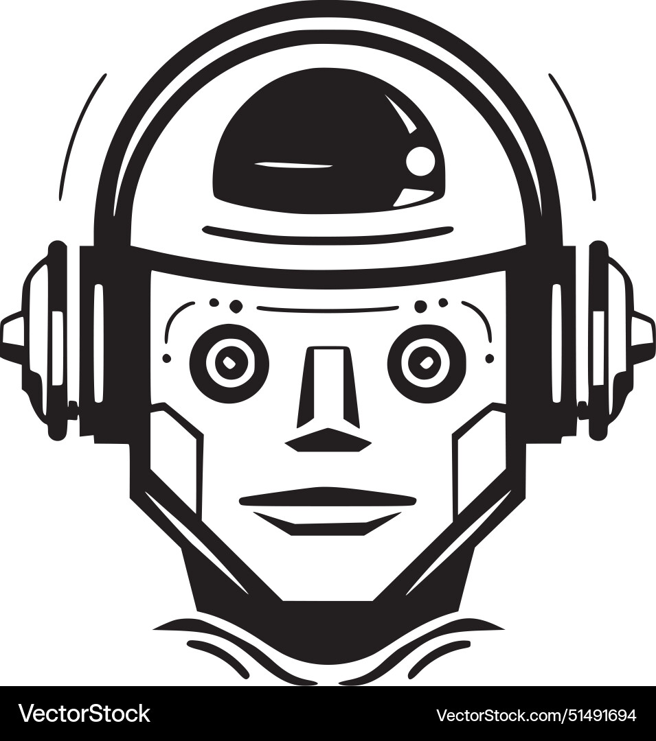 Robot - black and white isolated icon Royalty Free Vector