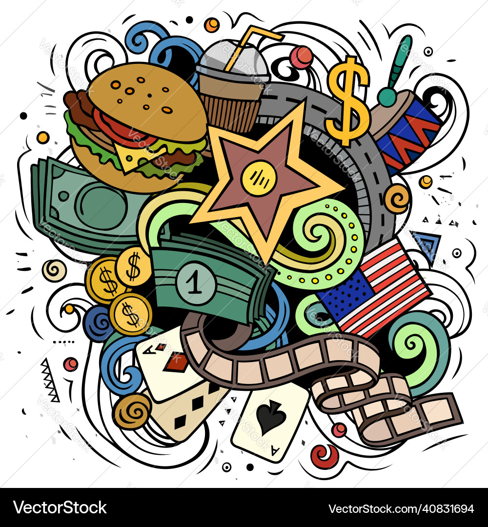Usa cartoon doodle Royalty Free Vector Image - VectorStock