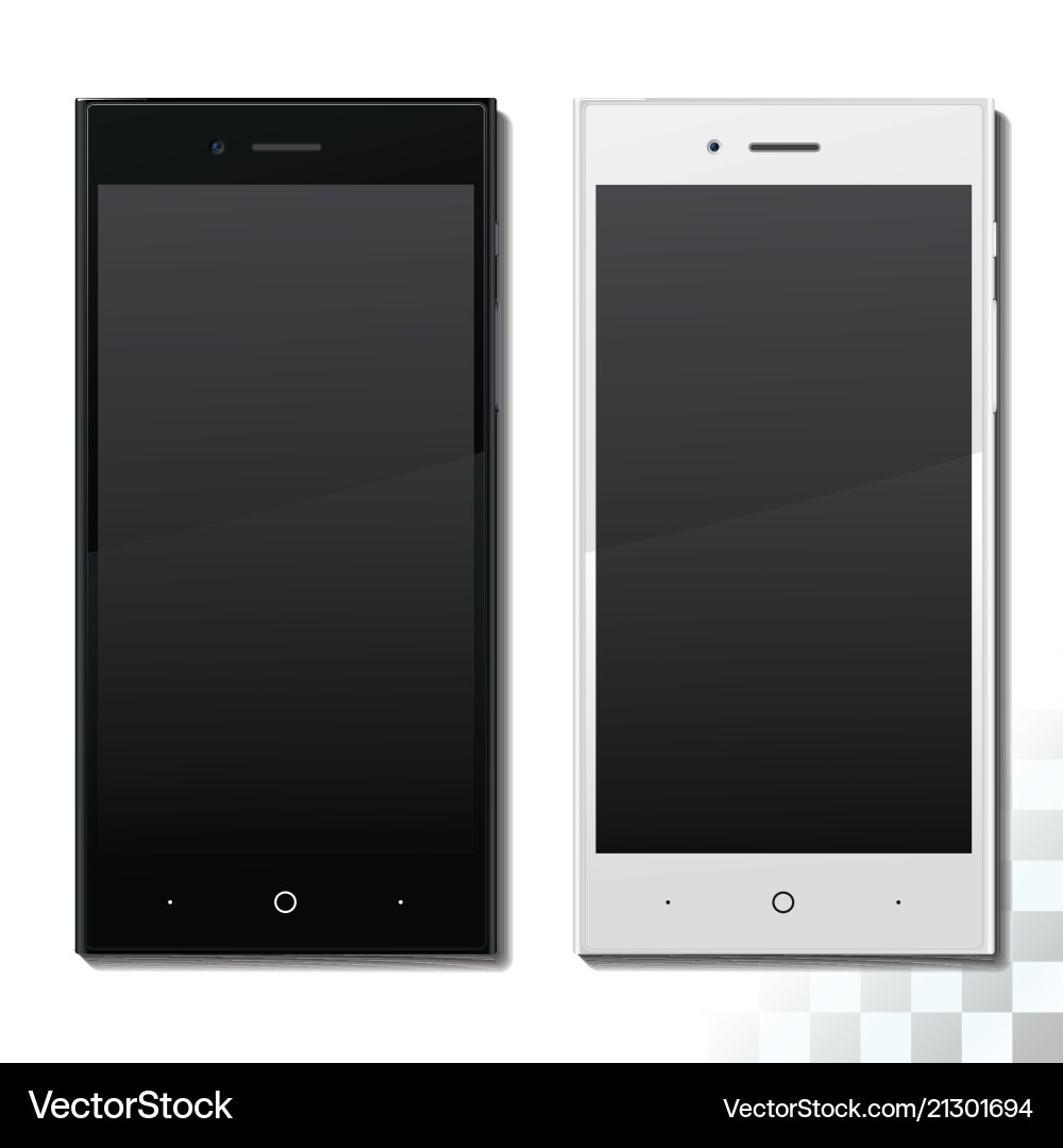 White and black phone Royalty Free Vector Image