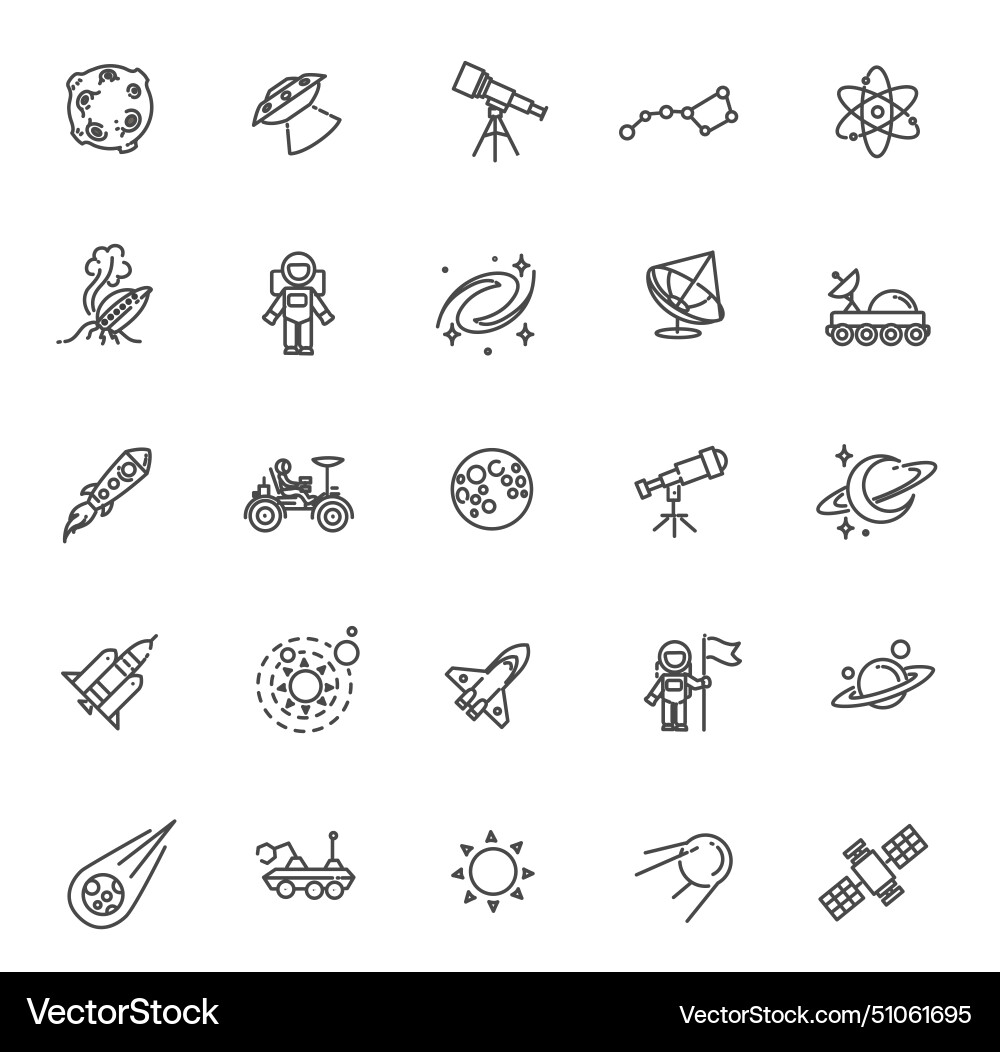 Astronomy and space icons Royalty Free Vector Image