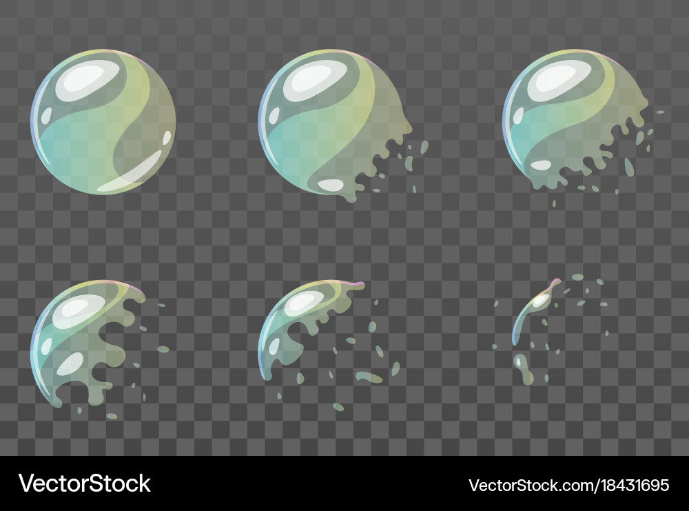 Bubble Burst-Sprite für Animation Lizenzfreies Vektorbild
