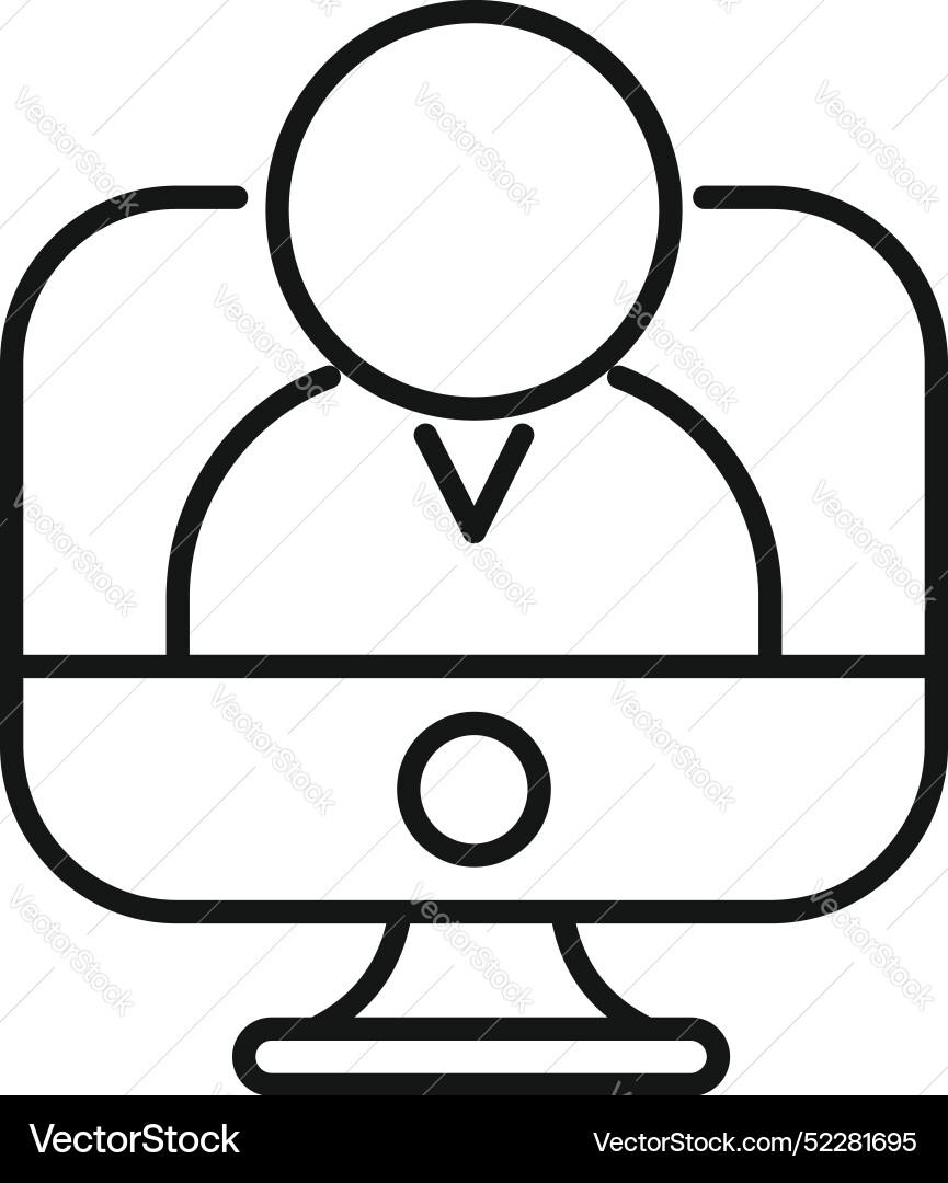 Businessman is using a computer working remotely Vector Image