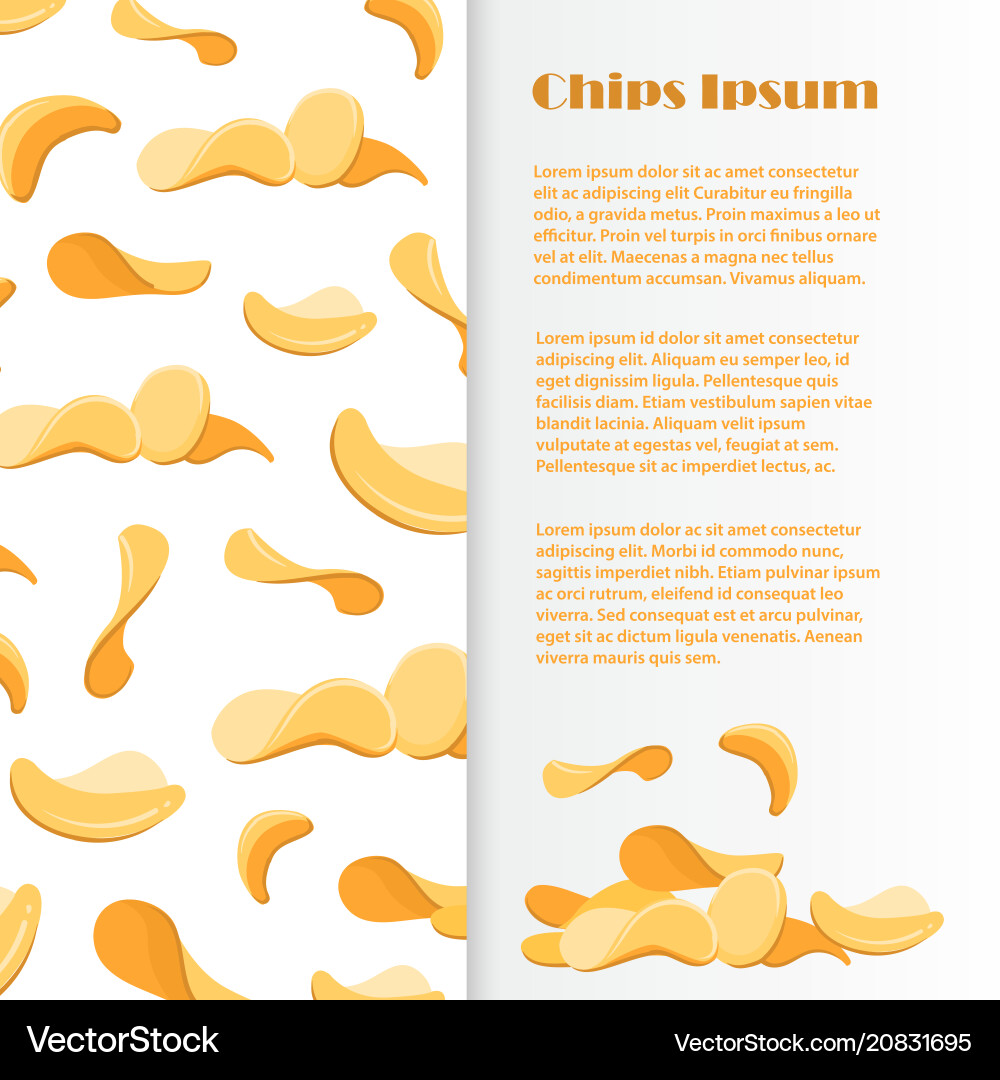 Cartoon chips banner template design Royalty Free Vector
