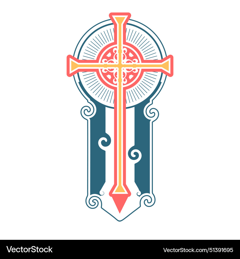 Christianity concept emblem Royalty Free Vector Image