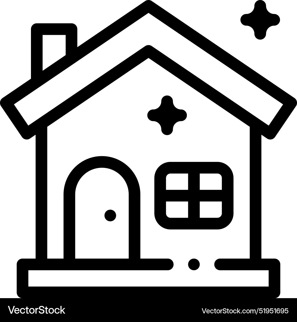 Clean house icon thin linear style design Vector Image