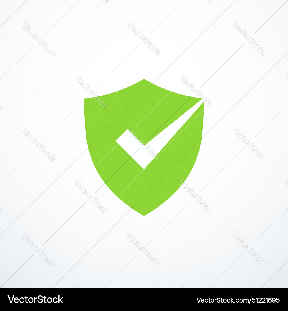 Green shield check mark icon Royalty Free Vector Image