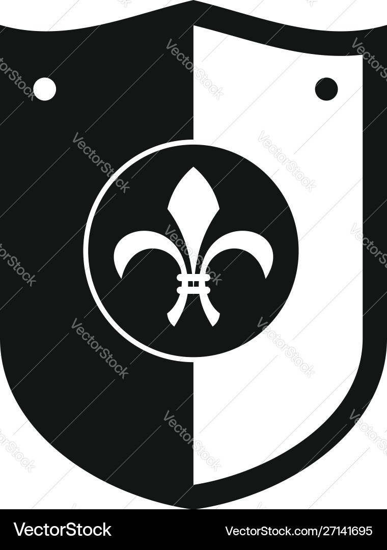 Heraldic knight shield icon simple style Vector Image