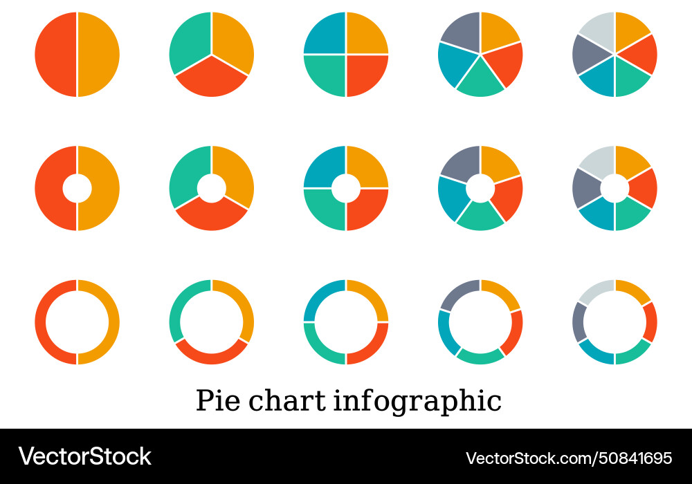 Infographic pie chart sets Royalty Free Vector Image