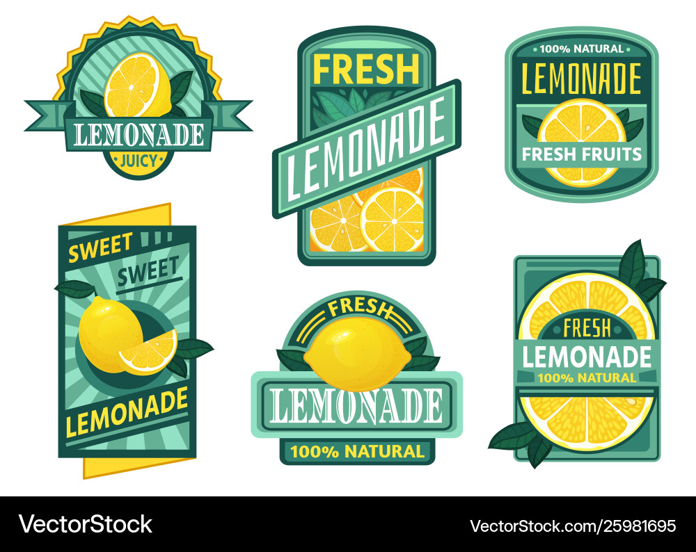 Retro Lemonade Badges & Syrup Royalty Free Vector Image