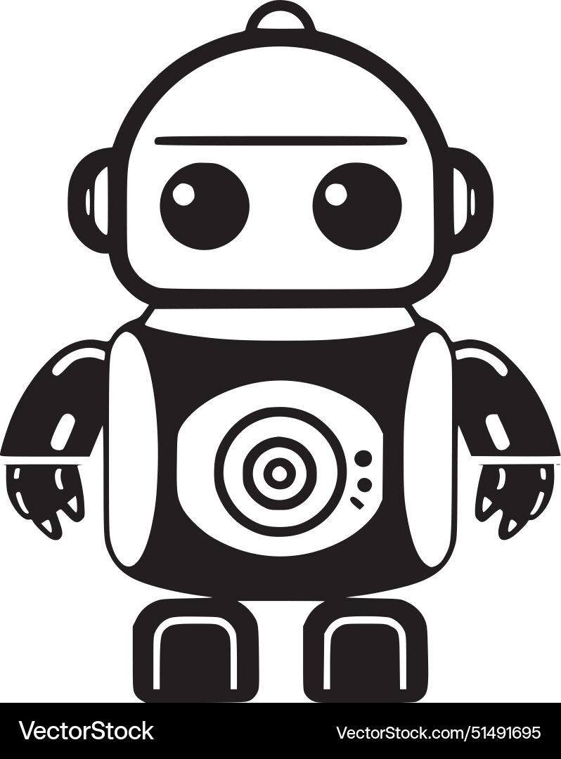 Robot - minimalist and simple silhouette Vector Image