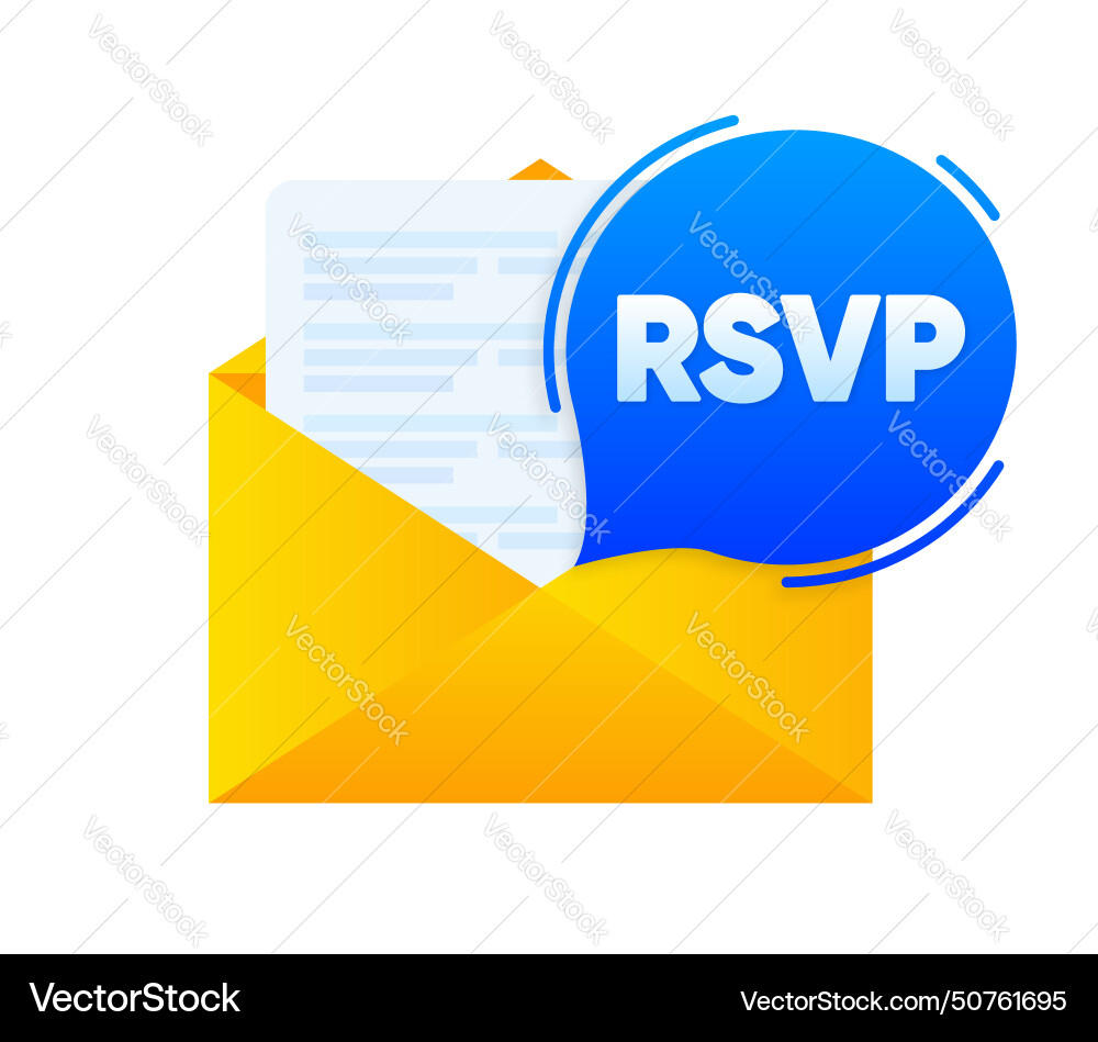 Rsvp mail message please respond Royalty Free Vector Image