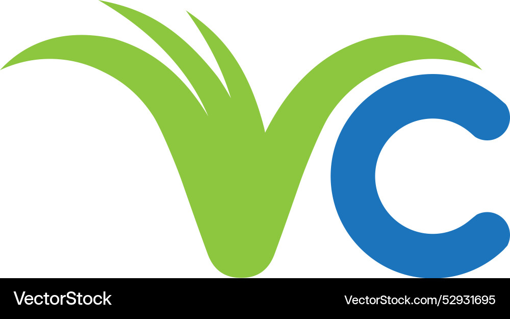 Vc letter logo design initial Royalty Free Vector Image