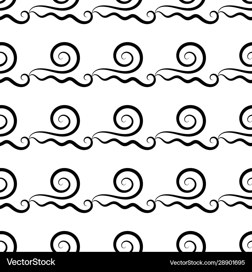 Wave seamless pattern or monochrome modern Vector Image