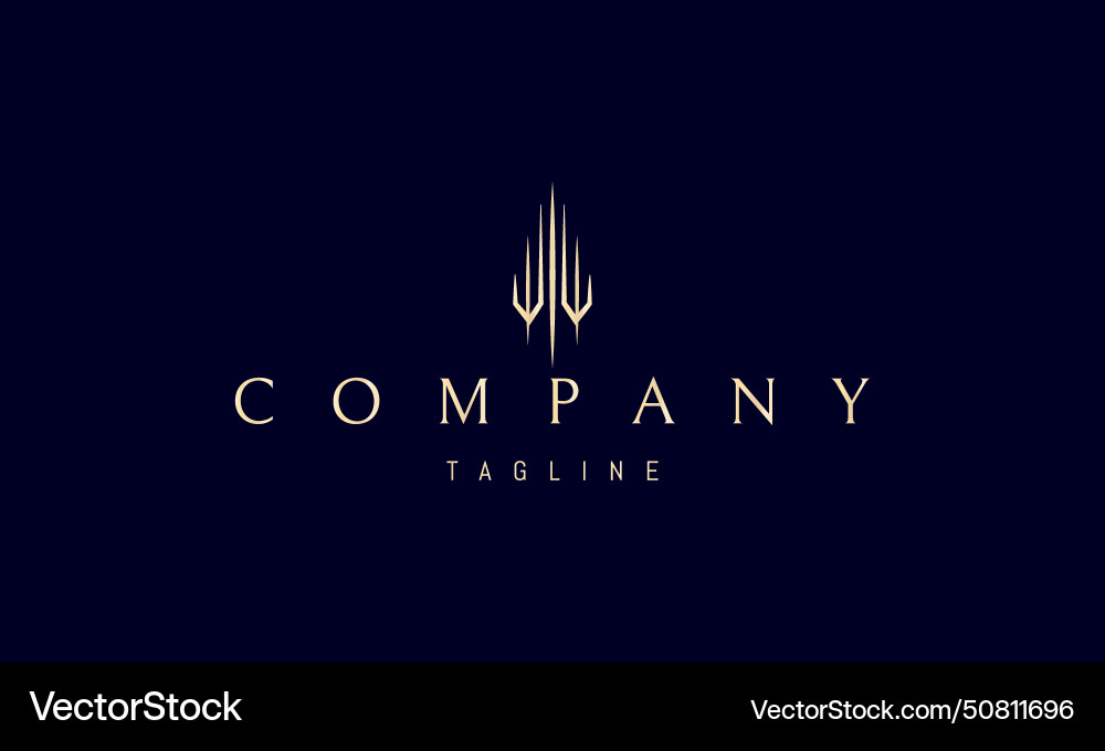 A golden logo with an abstract image Royalty Free Vector