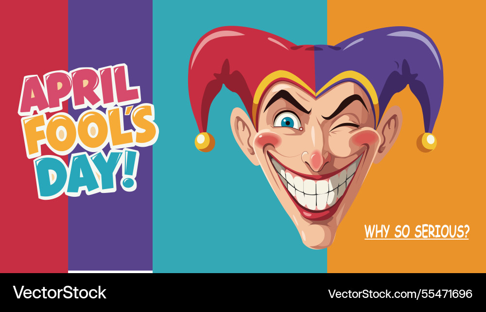 April fools day mischievous joker Royalty Free Vector Image