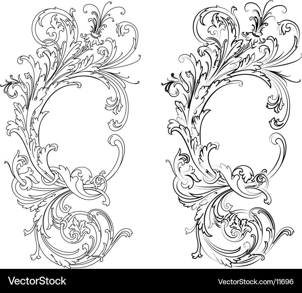 Baroque patterns Royalty Free Vector Image - VectorStock