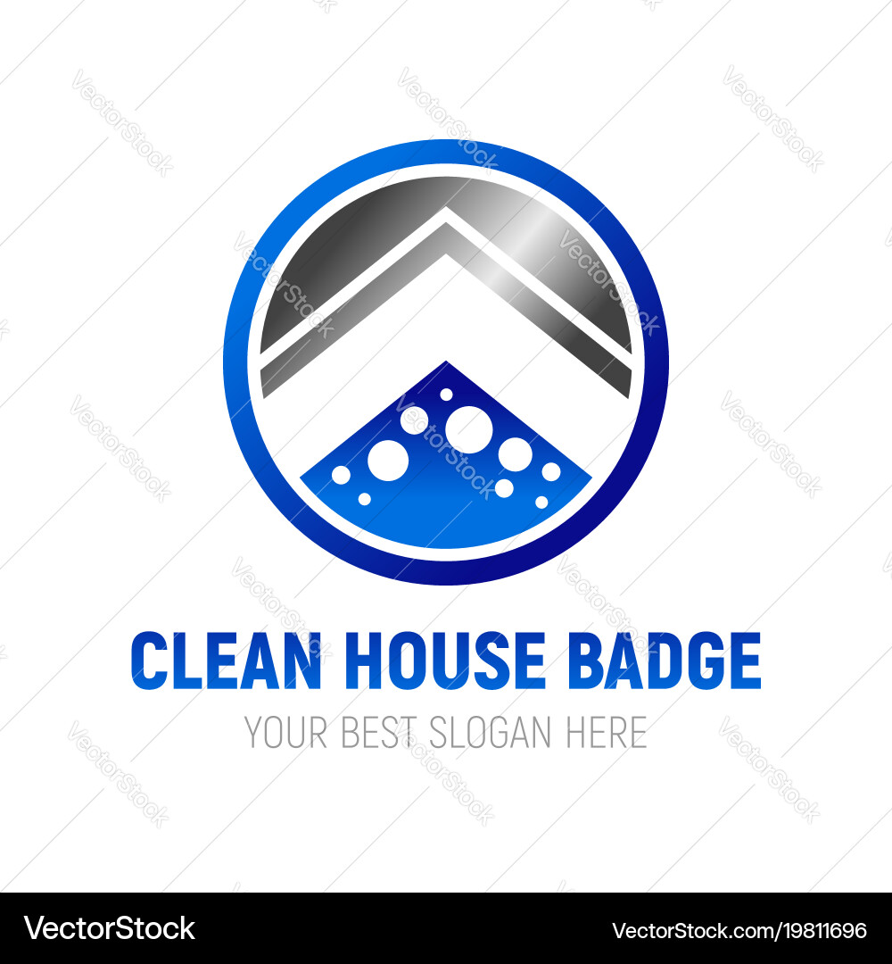 Clean house badge symbol design Royalty Free Vector Image