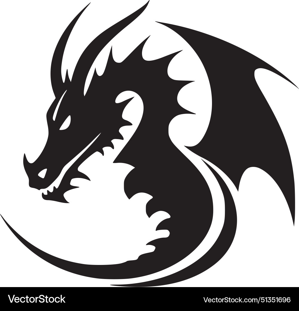 Dragon - minimalist and simple silhouette Vector Image