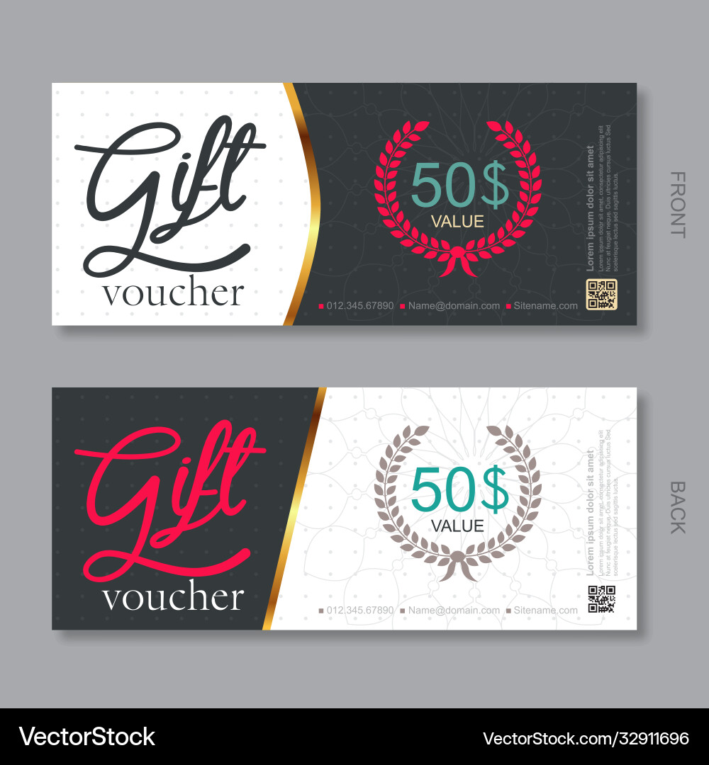 Gift voucher 21 Royalty Free Vector Image - VectorStock