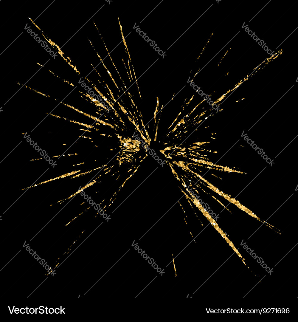 Glass Shatter Texture - Gold & Black Vector Image