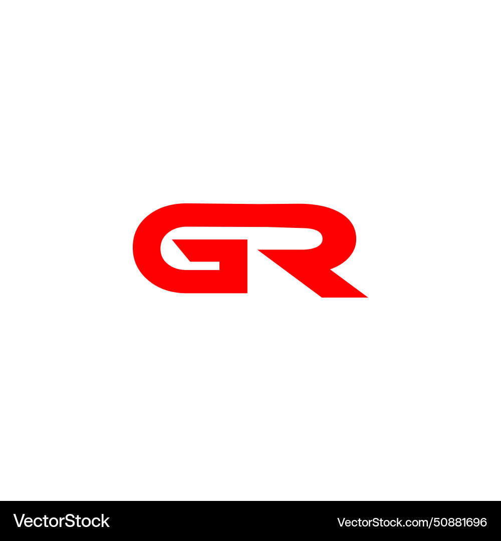 Gr logo letter isolated on white background Vector Image