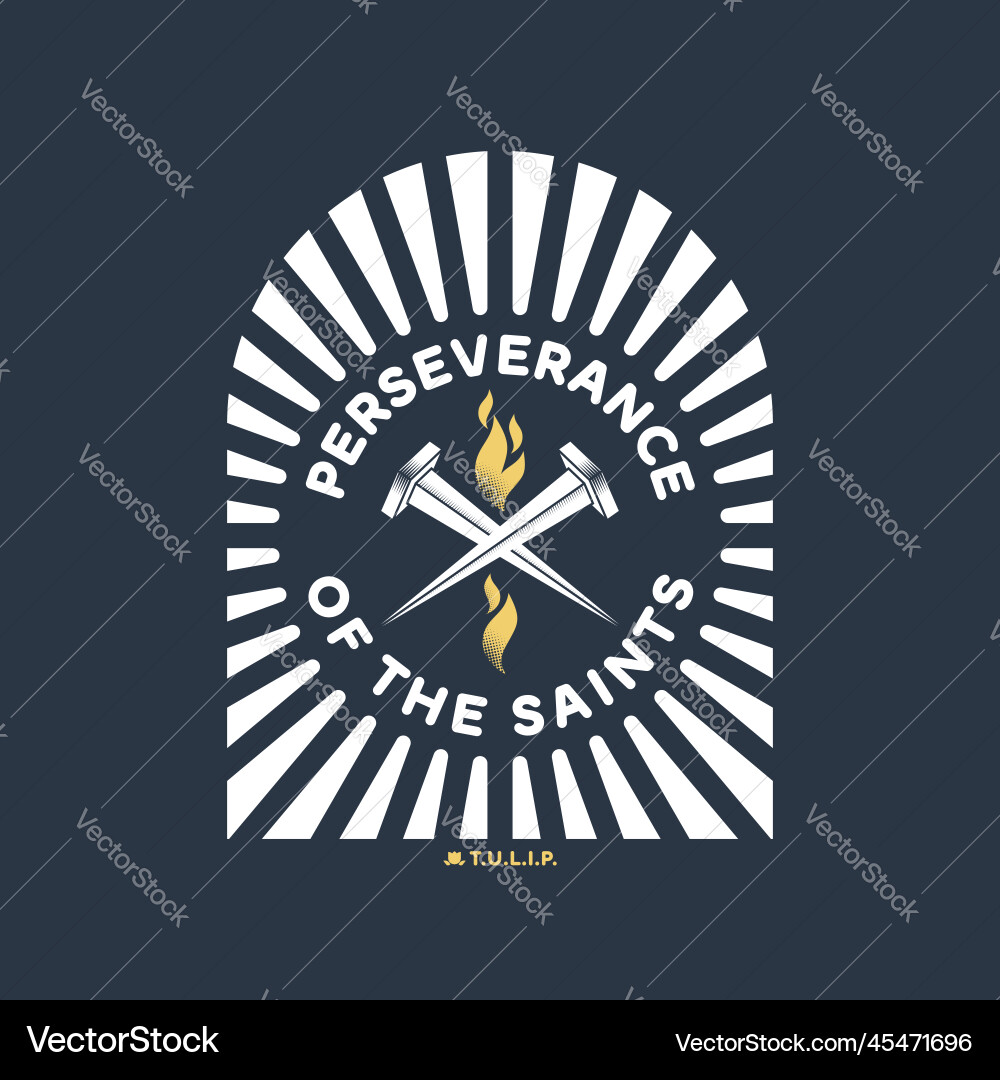 John calvins tulip perseverance of the saints Vector Image