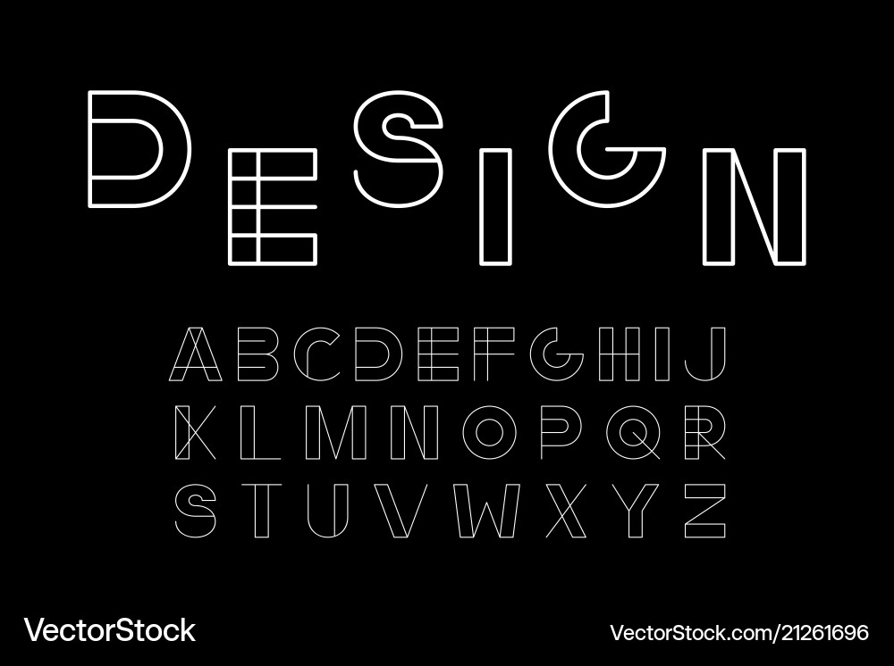 Minimalistic font - modern futuristic Royalty Free Vector