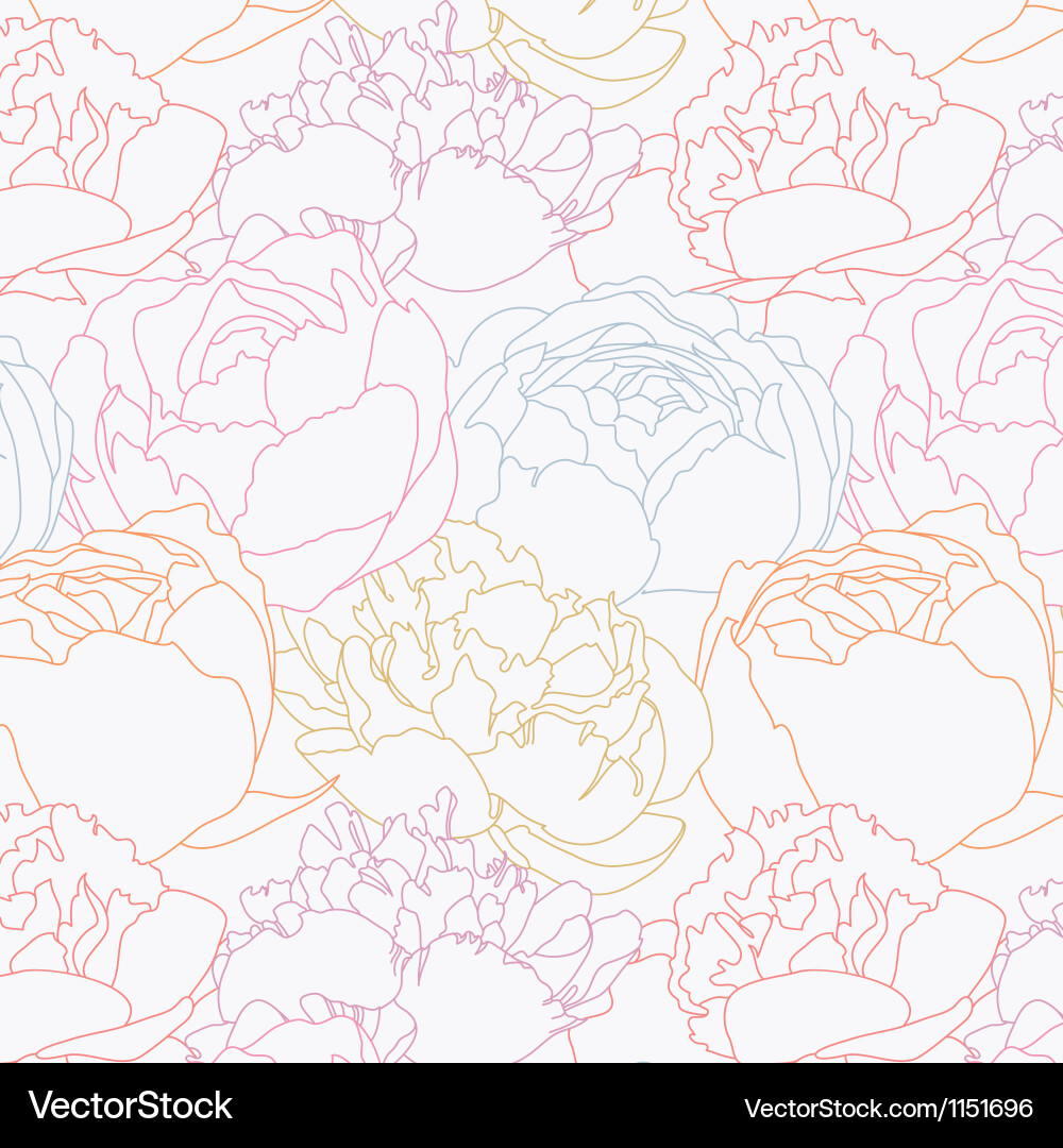 Peonies pattern Royalty Free Vector Image - VectorStock
