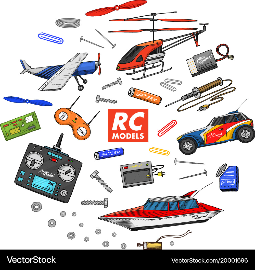Rc transport remote control models toys Royalty Free Vector