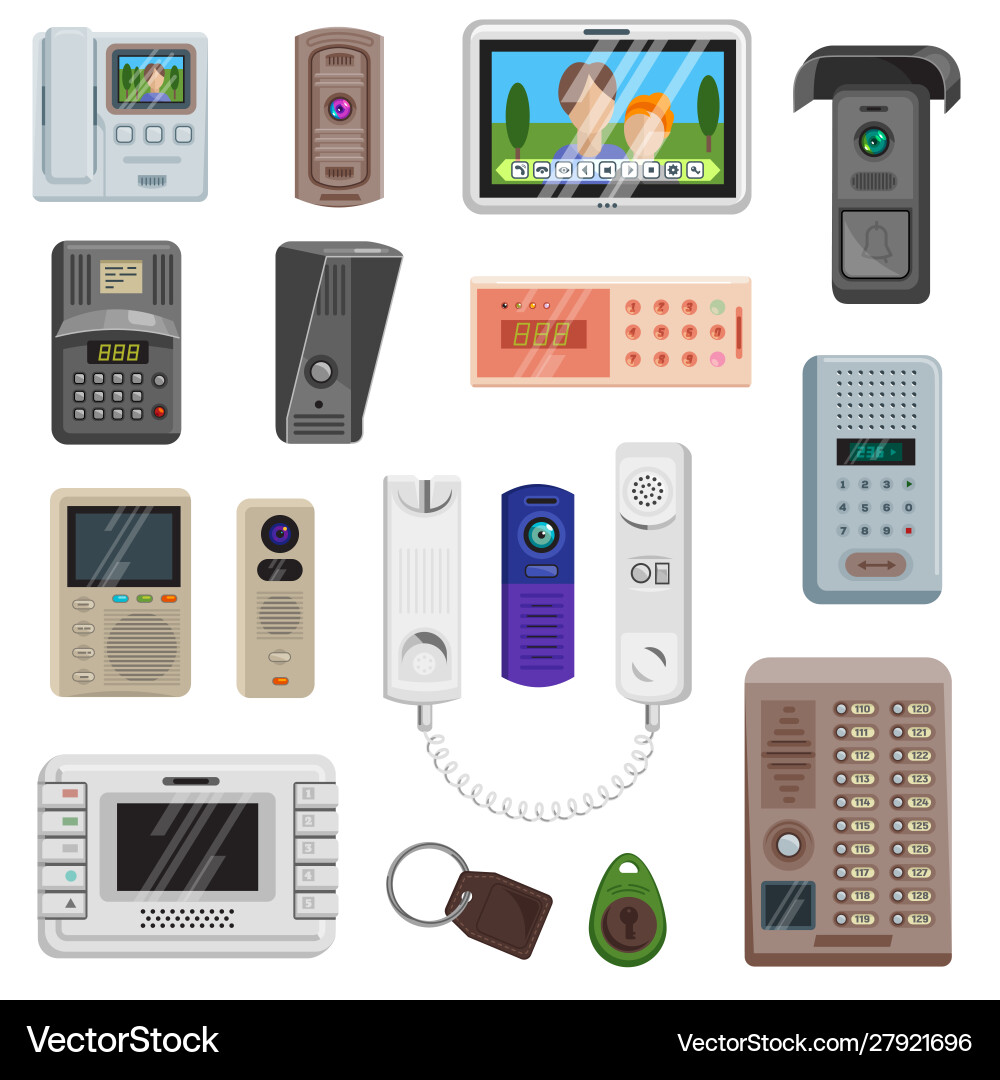 Smart Door Communication System Royalty Free Vector Image