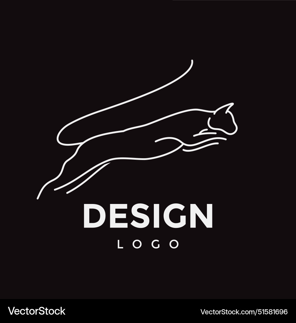 White single line tiger logo Royalty Free Vector Image